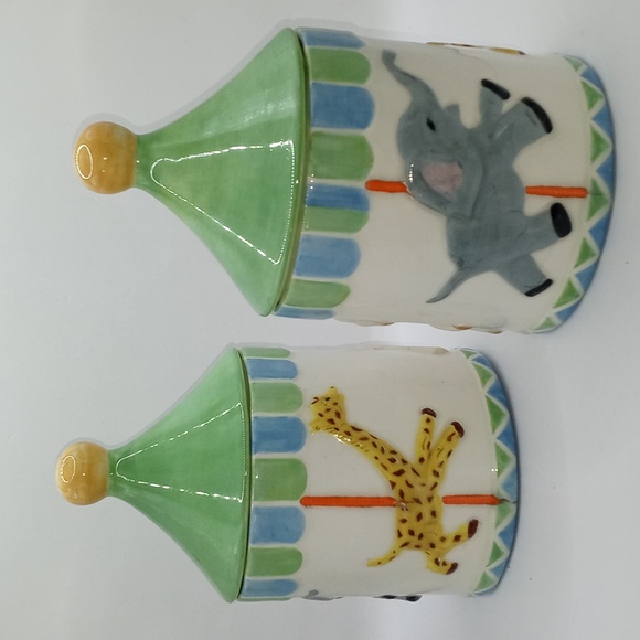 Accents | Vintage Pair Of Hand Made And Painted Carousel Animal Lidded ...